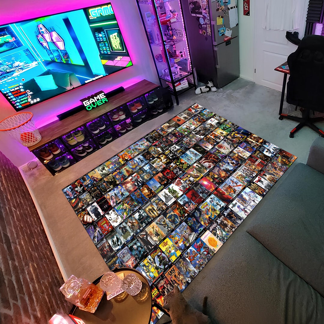 Video Games Rug, Retro Games Rug,gaming Rug,gamer Rug,colorful Rug,game ...