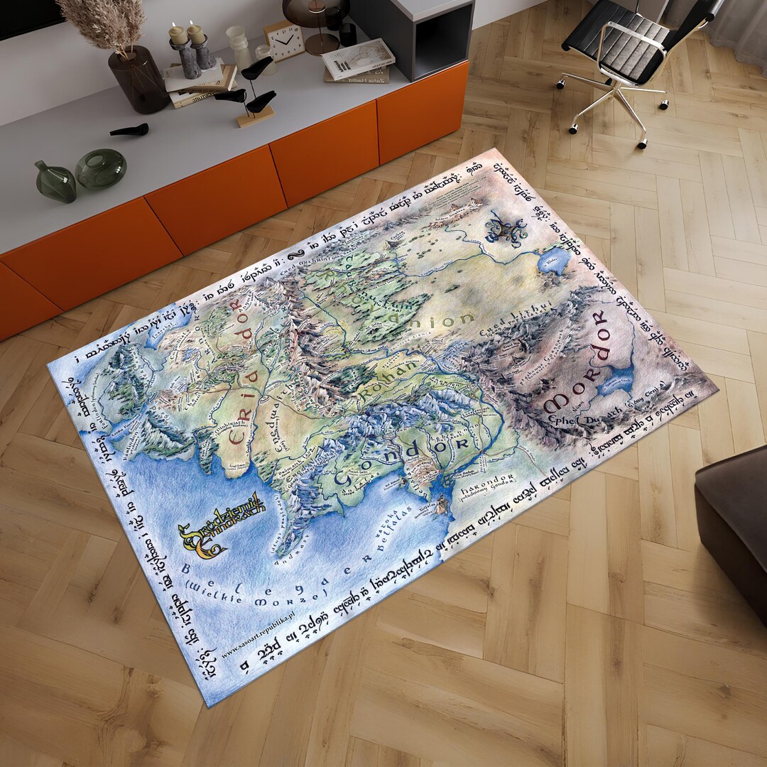 Middle Earth Map Rug,lotr Rug,lotr Map Rug,map Rug,cool Rugs,popular ...