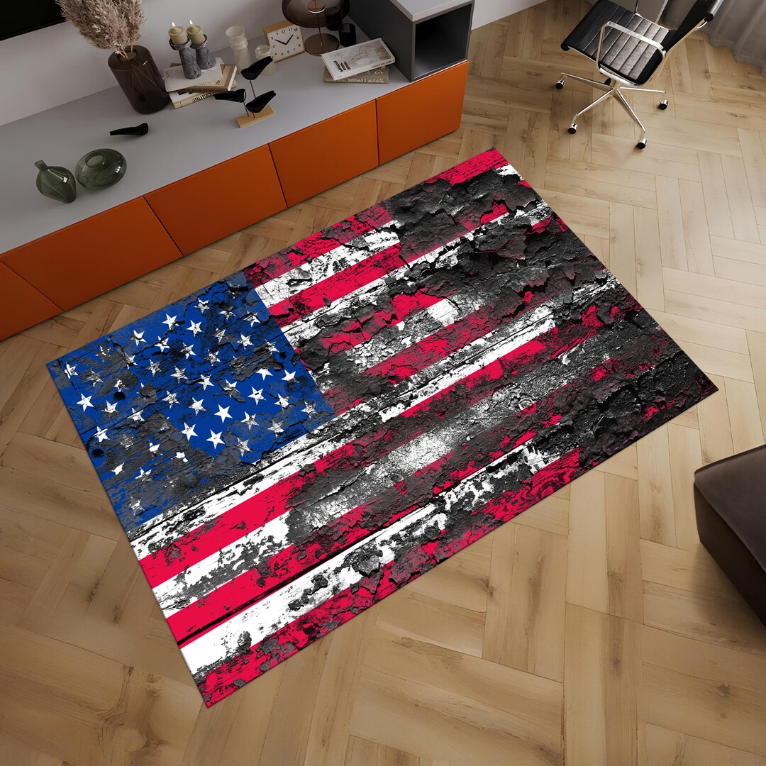 American Decor, America Flag Rug, Flag Rug,colorful Rug,country Rug ...