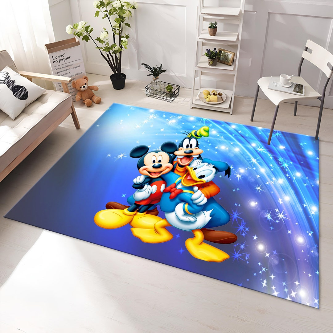 Mickey Mouse Rug, Cartoon Rug, Kids Rug, Colorful Rug, Custom Rug ...