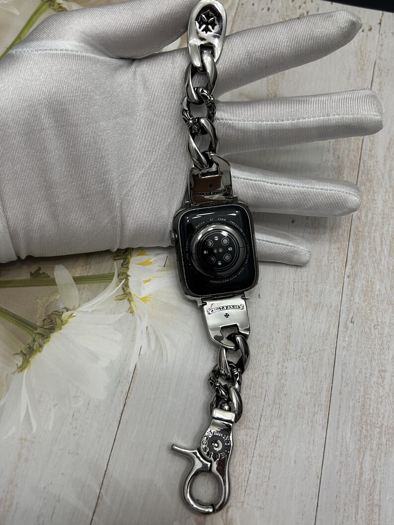 Chrome Hearts Style Apple Watch,vintage Watch Strap,leather Cross Watch ...