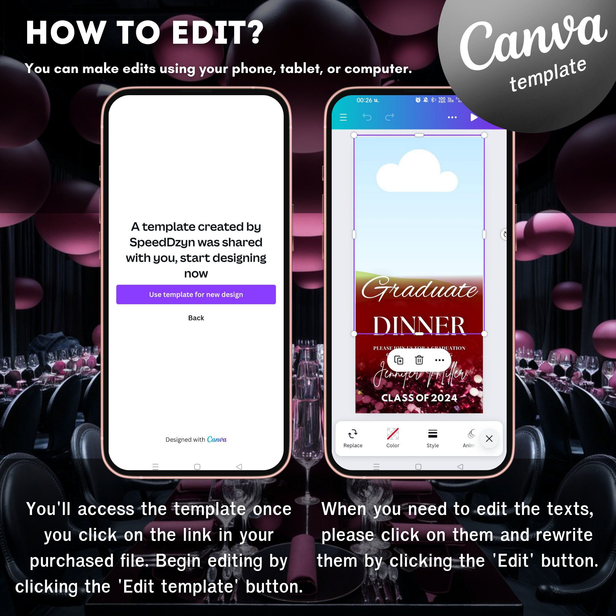 Maroon Color Graduation Invitation Templates, Maroon Grad Party Digital ...