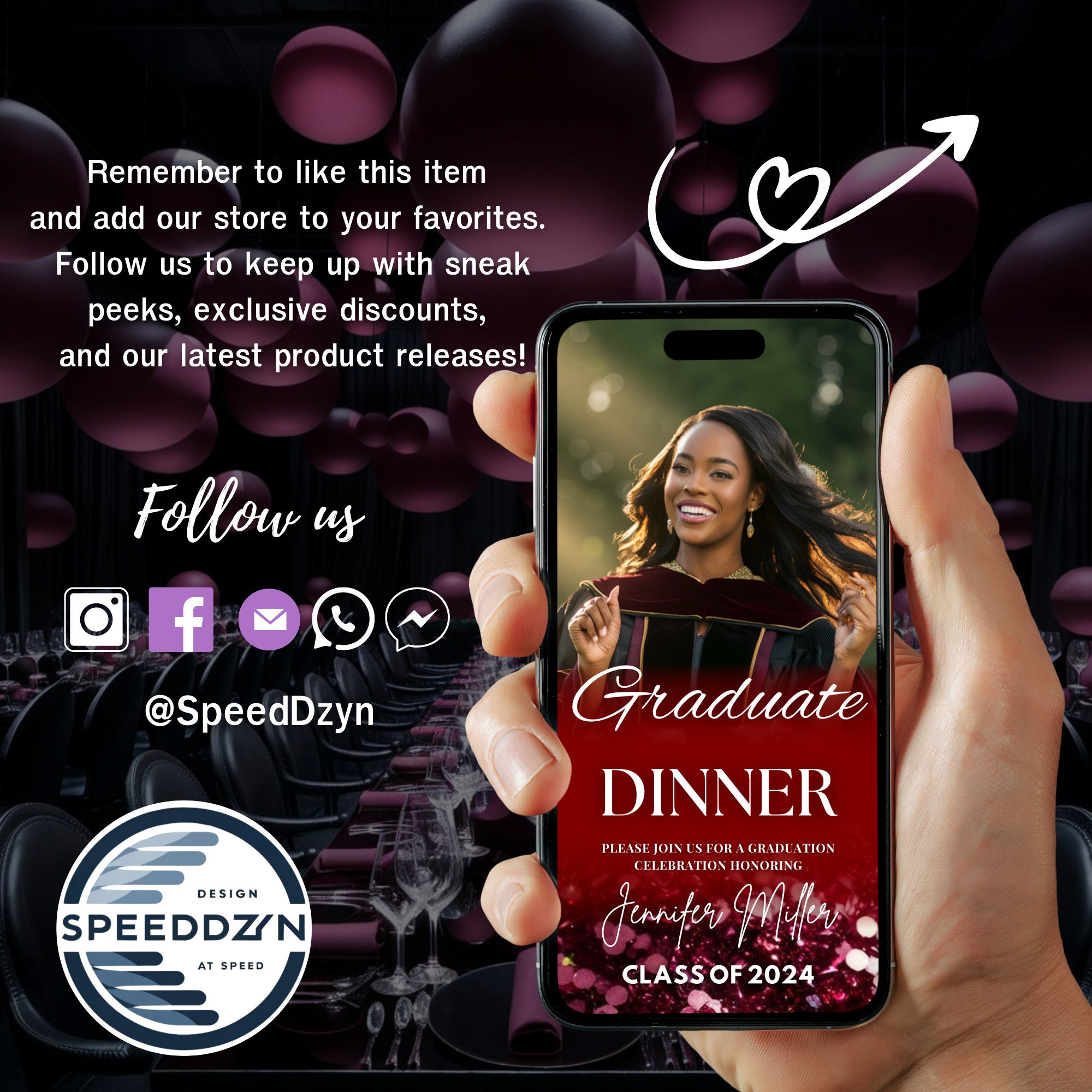 Maroon Color Graduation Invitation Templates, Maroon Grad Party Digital ...