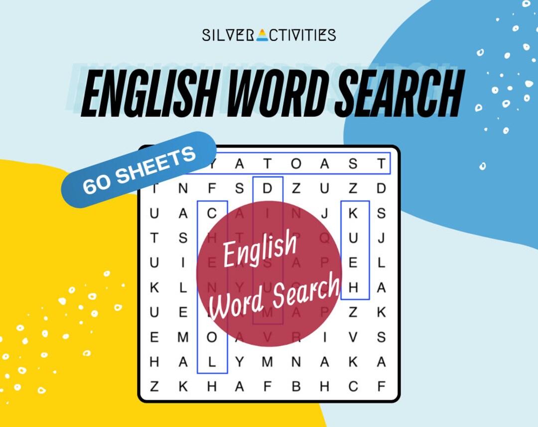 Elderly Word Search/senior Word Puzzles/printable Word Find for Seniors ...