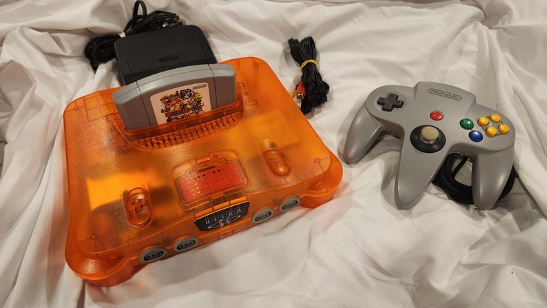 Nintendo 64 Console Funtastic Orange Free Controller and Game Region ...