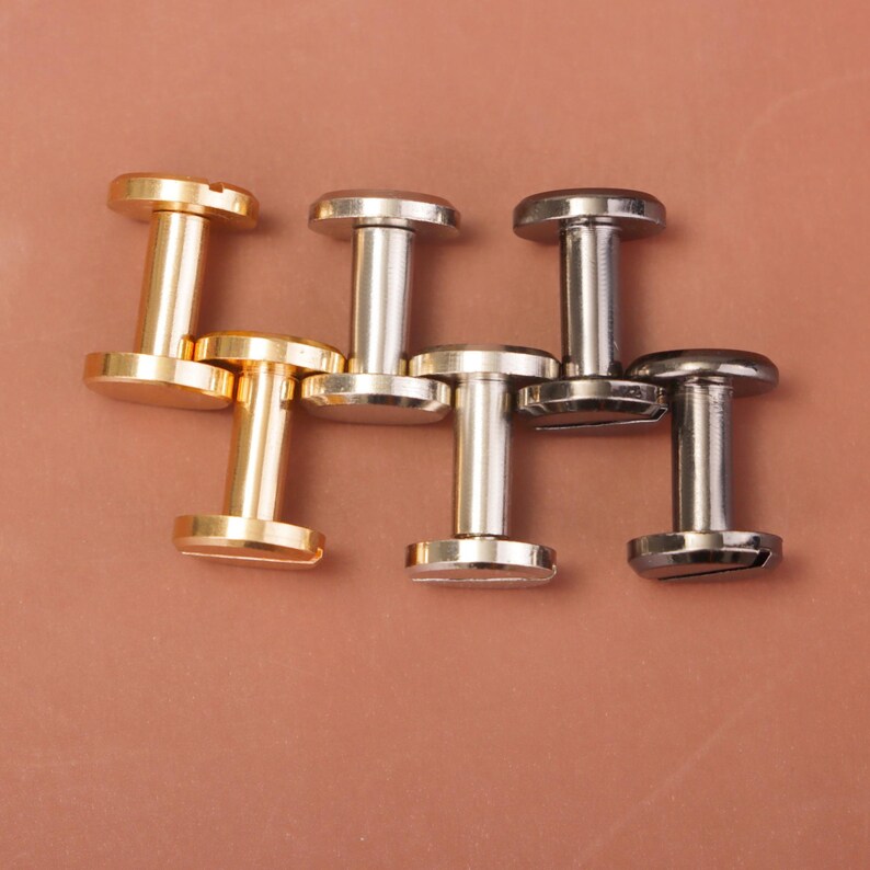 Set of 5 Chicago Screws Studs for Leather Craft, Brass Screw Studs ...