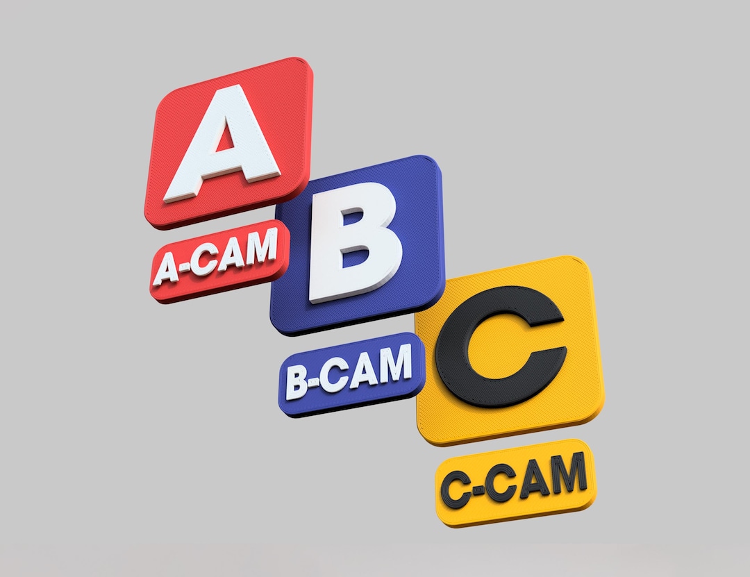 Camera ID Set: A/B/C Cam Labels With Velcro - 3D Printed - Etsy