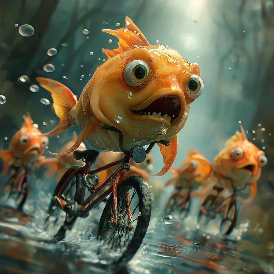 Pixar Dreamworks Fish Bicycle Bike Race Cartoon - Etsy
