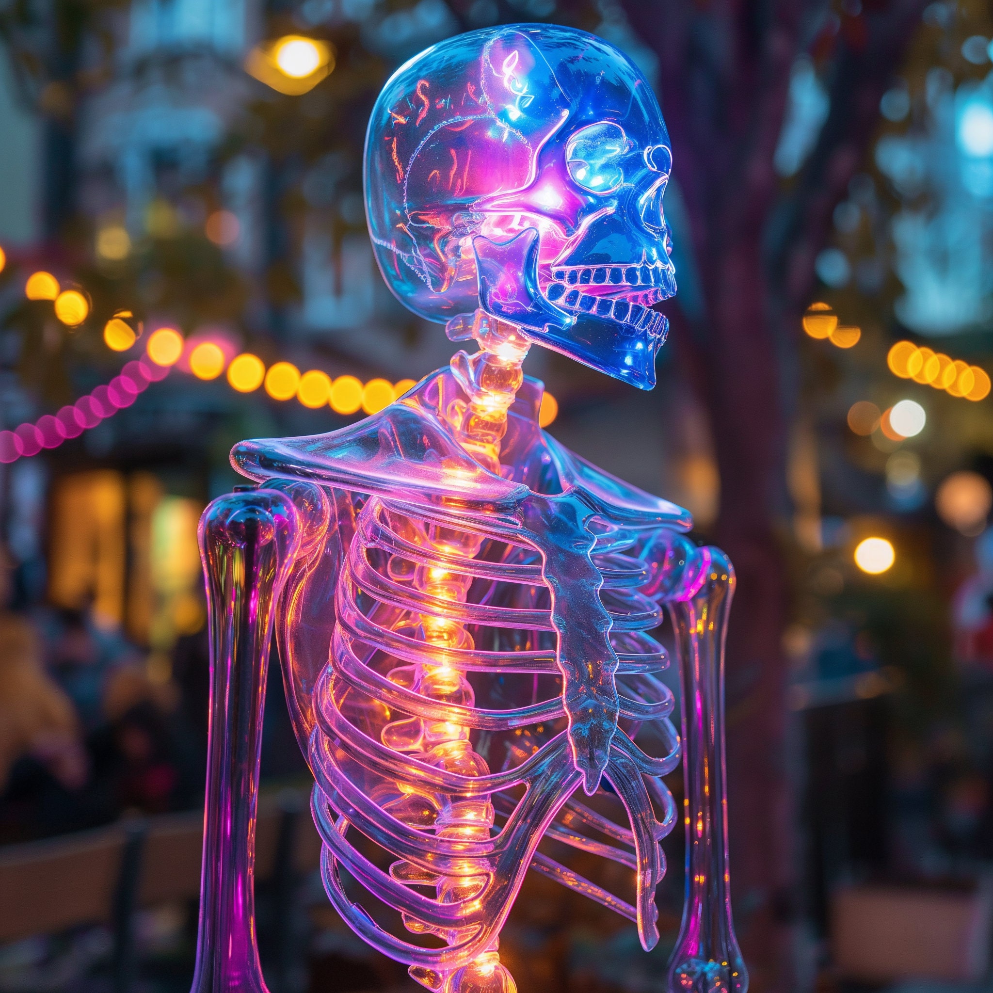Neon Skeleton - Etsy