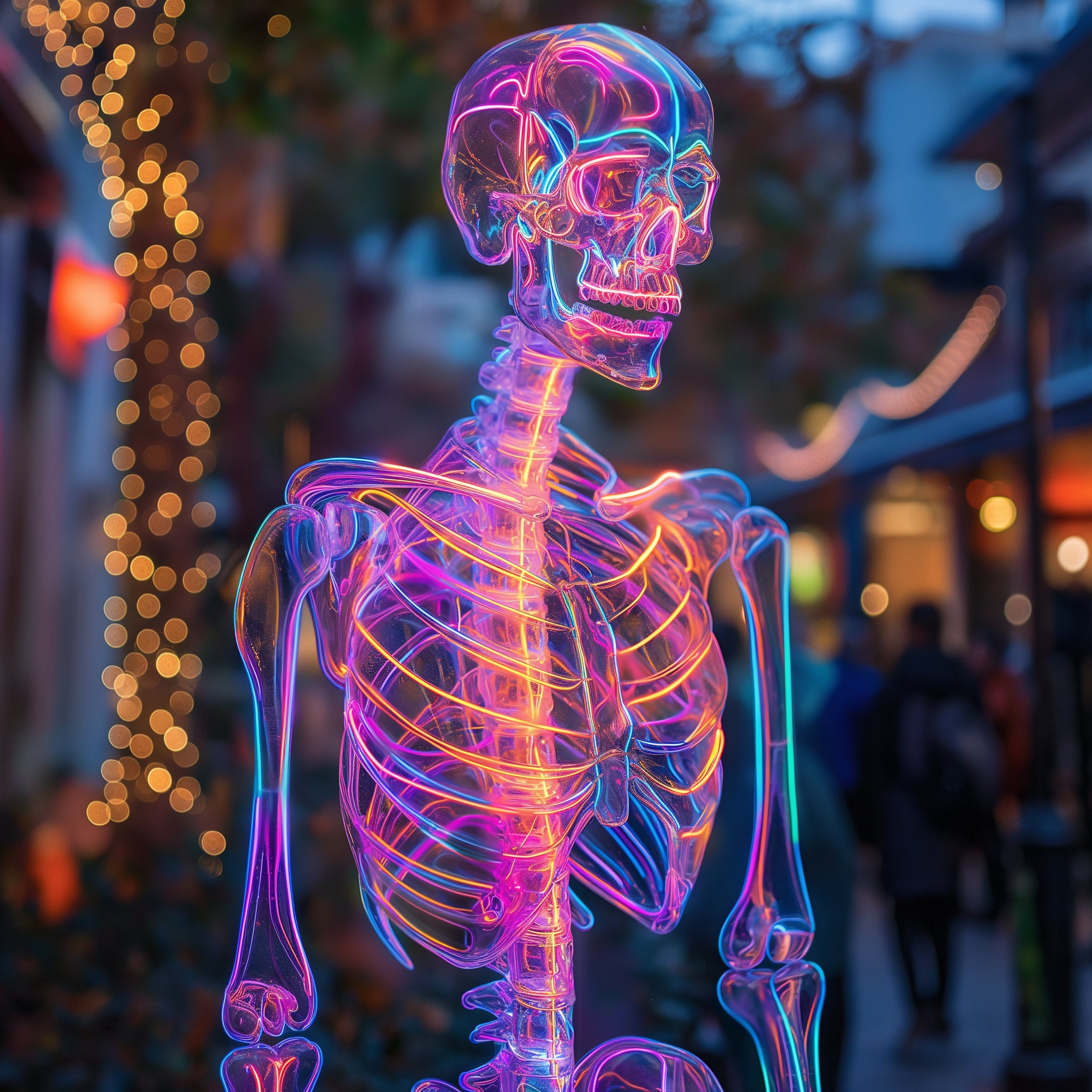 Neon Skeleton - Etsy