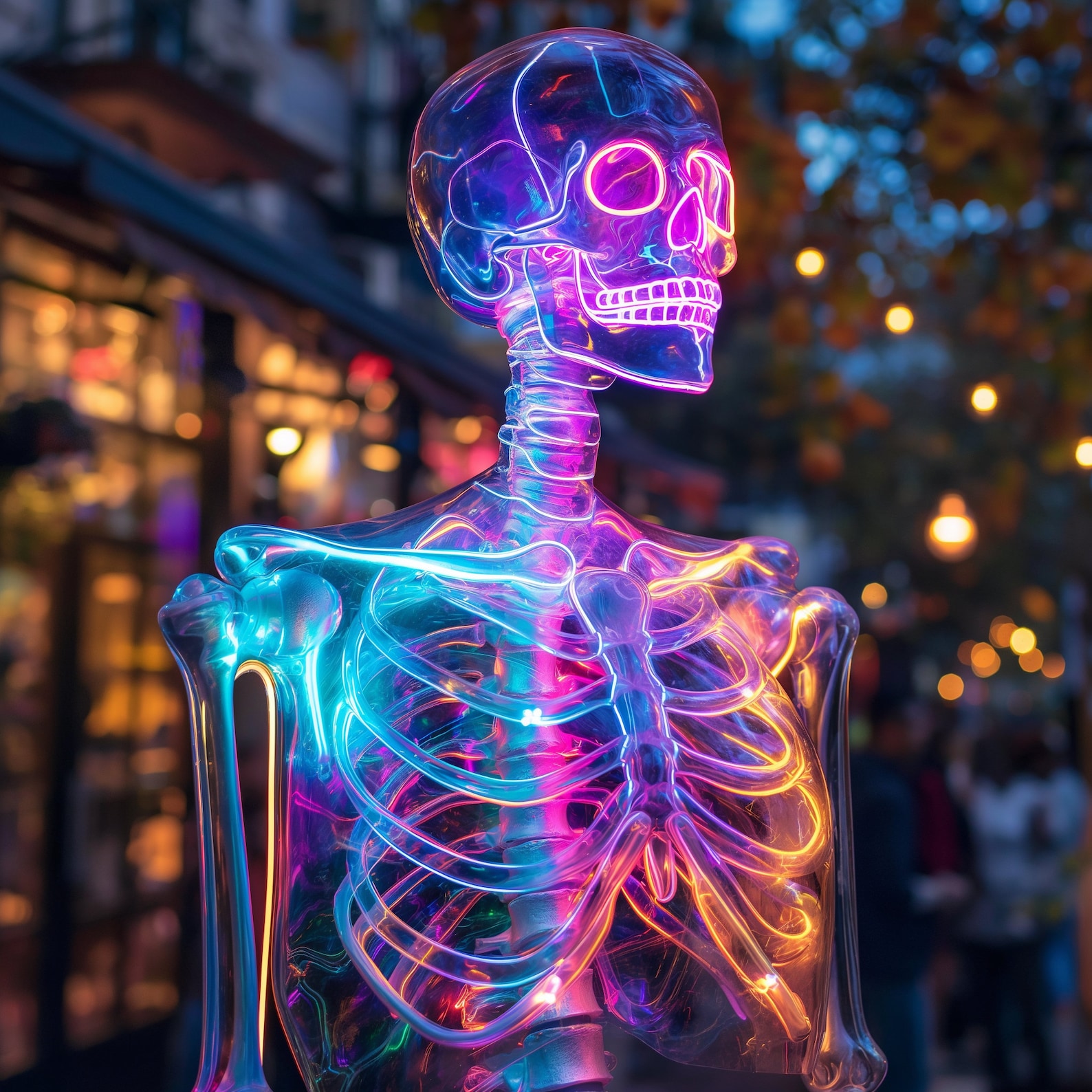 Neon Skeleton - Etsy