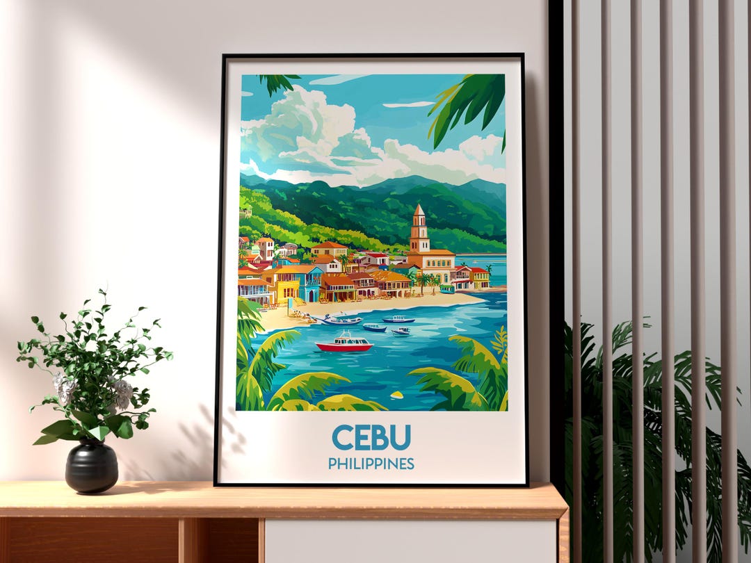 Cebu Philippines Travel Poster: Vibrant Island Art Print - Etsy