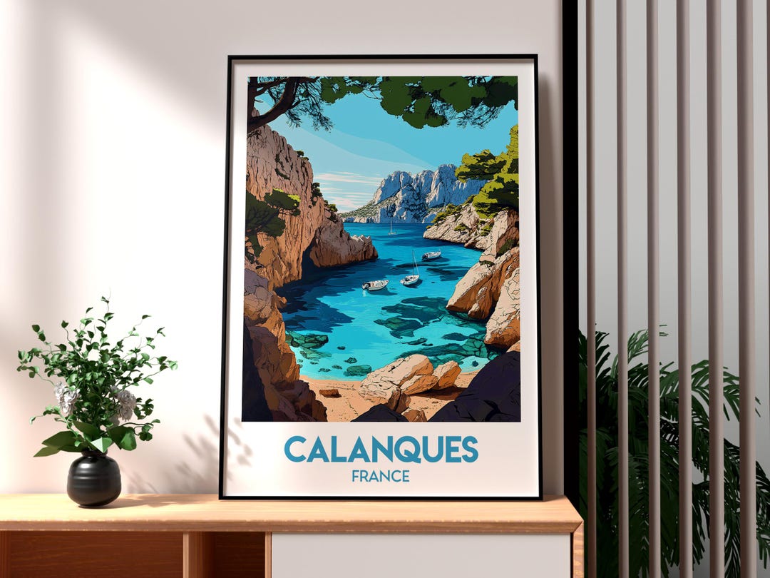 Calanques France Print: Coastal Travel Poster - Etsy