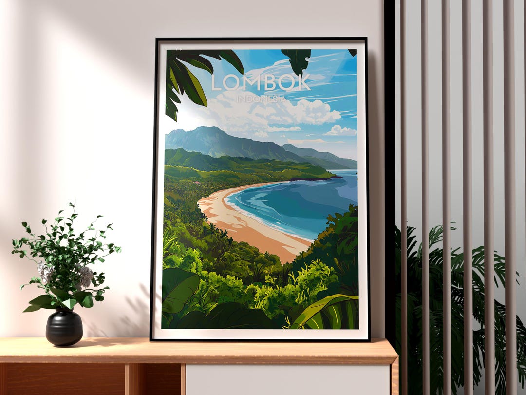 Lombok Travel Poster: Indonesia Wall Art Print - Etsy