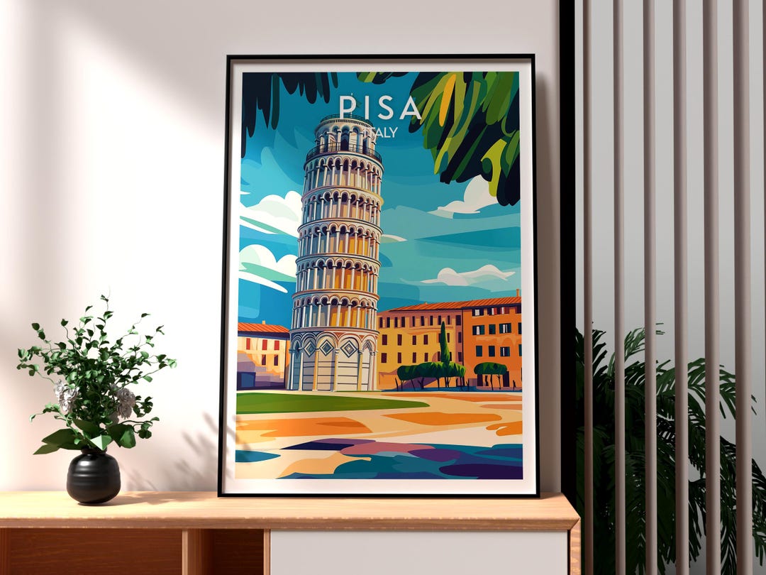 Leaning Tower of Pisa Print: Italy Travel Poster - Etsy