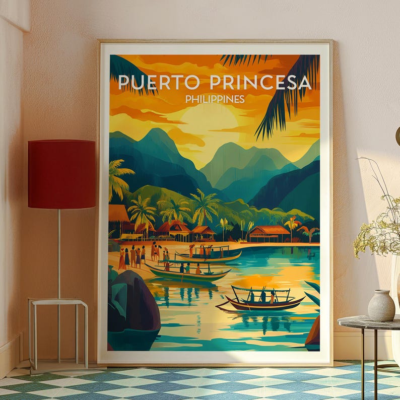 Puerto Princesa Poster the Philippines Wall Art Puerto Princesa Print ...