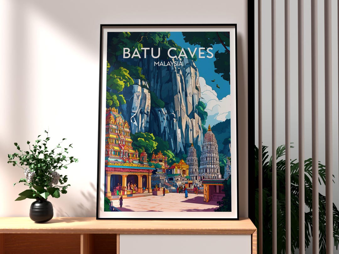 Batu Caves Print Malaysia Wall Art Batu Caves Poster Batu Caves Wall ...