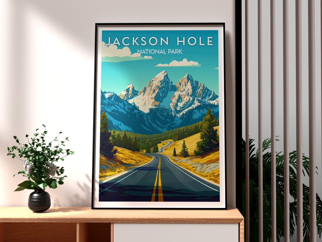 Jackson Hole National Park Poster: Wyoming Travel Art Print - Etsy