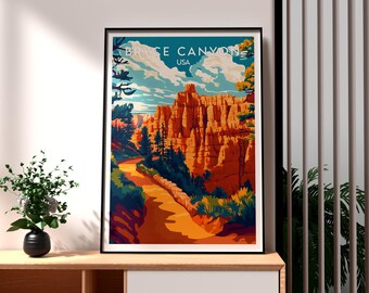Bryce Canyon National Park Utah Vintage Travel Poster - Framed ...
