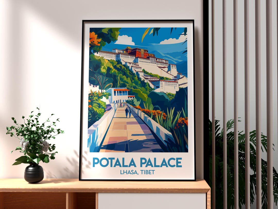 Potala Palace Print: Tibet Travel Poster, Lhasa Wall Art - Etsy