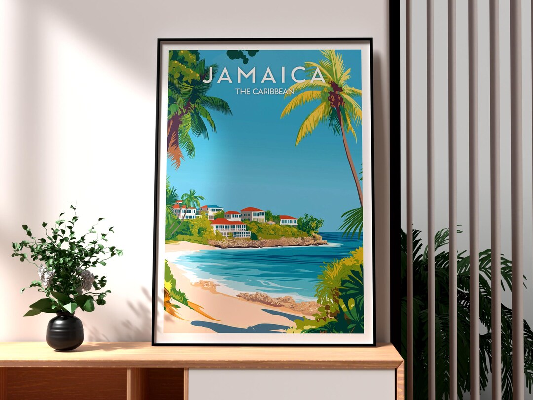 Montego Bay Jamaica Travel Poster: Caribbean Beach Art Print - Etsy