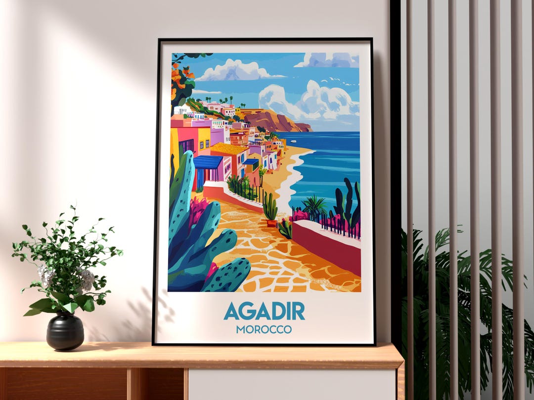 Agadir Morocco Print: Travel Poster, Africa City Art - Etsy