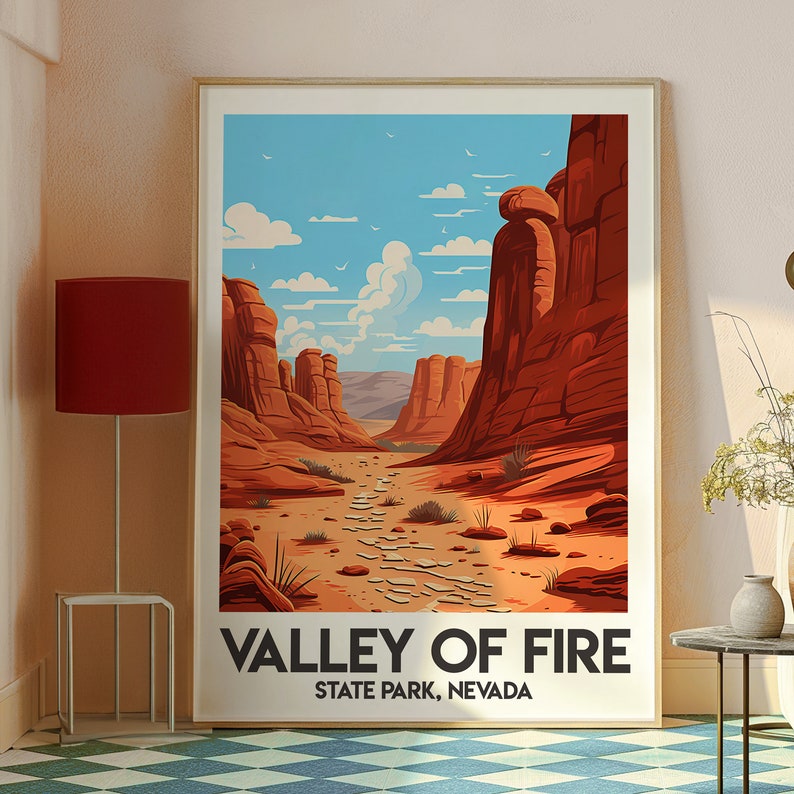 Valley of Fire State Park Poster Moapa Valley Nevada Poster Nevada Wall ...
