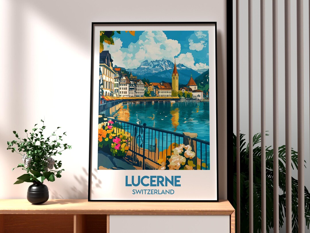 Lucerne Switzerland Poster: Swiss Alps Travel Print - Etsy