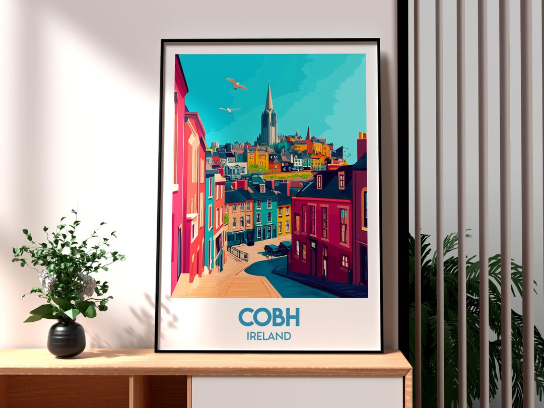 Cobh Ireland Print: Colorful Travel Poster, Cork Art - Etsy