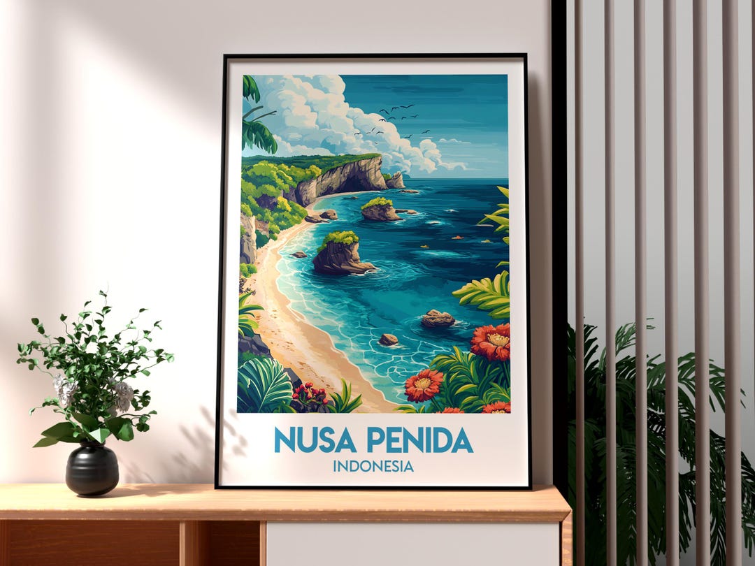 Nusa Penida Travel Poster: Bali Beach Art Print - Etsy