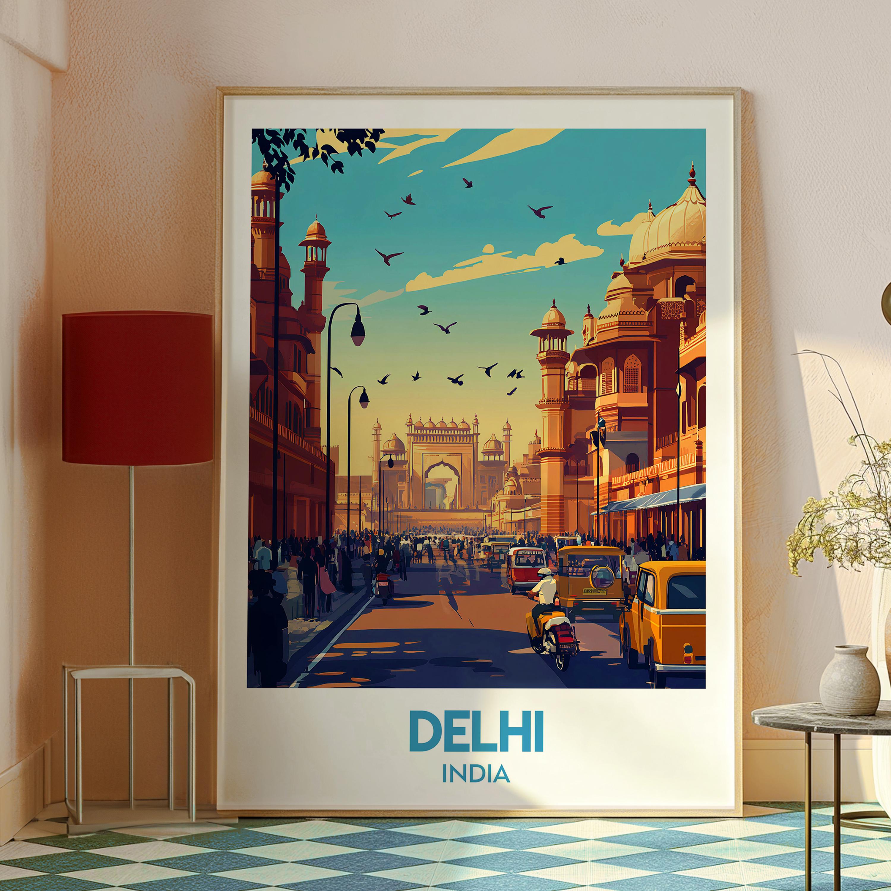 Delhi India Travel Poster: Gate Illustration Art Print - Etsy