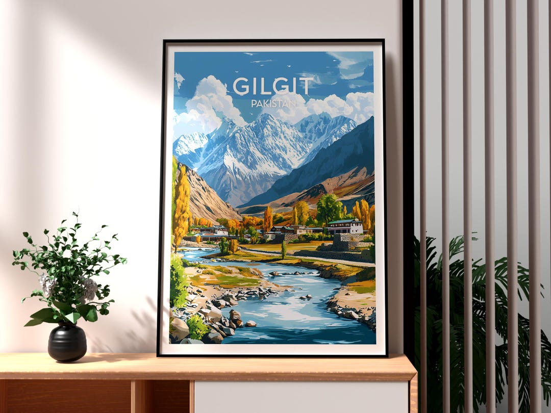 Gilgit Travel Poster - Pakistan Print - Gilgit Poster - Pakistan Wall ...