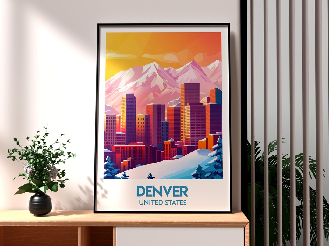 Denver Colorado Poster: Skiing Mountains Art Print - Etsy