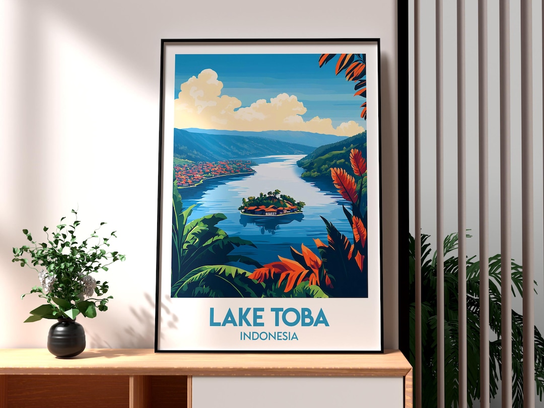 Lake Toba Indonesia Travel Poster: Sumatra Wall Art - Etsy