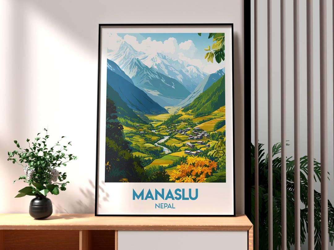 Manaslu Circuit Trek Poster: Nepal Himalayas Wall Art Print - Etsy