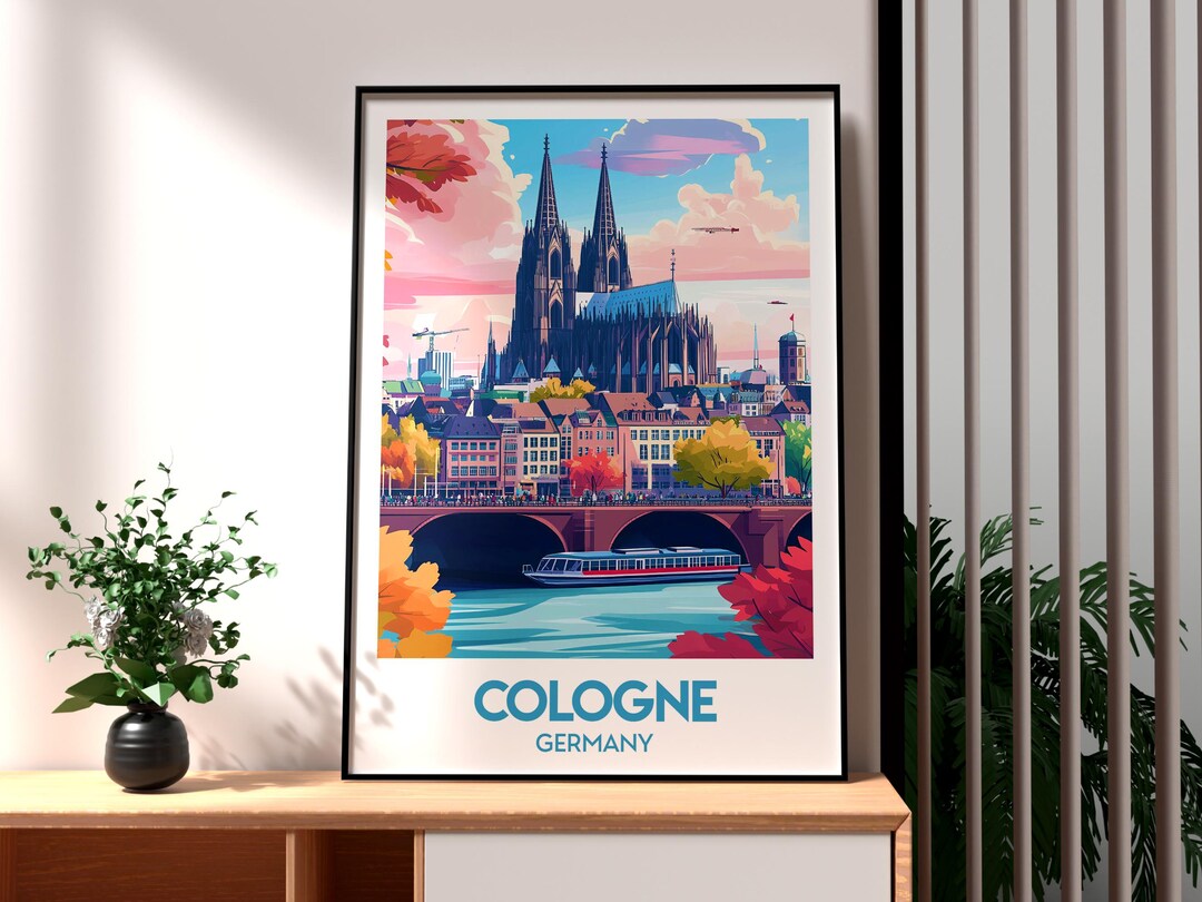 Cologne Germany Travel Poster: Modern City Wall Art - Etsy