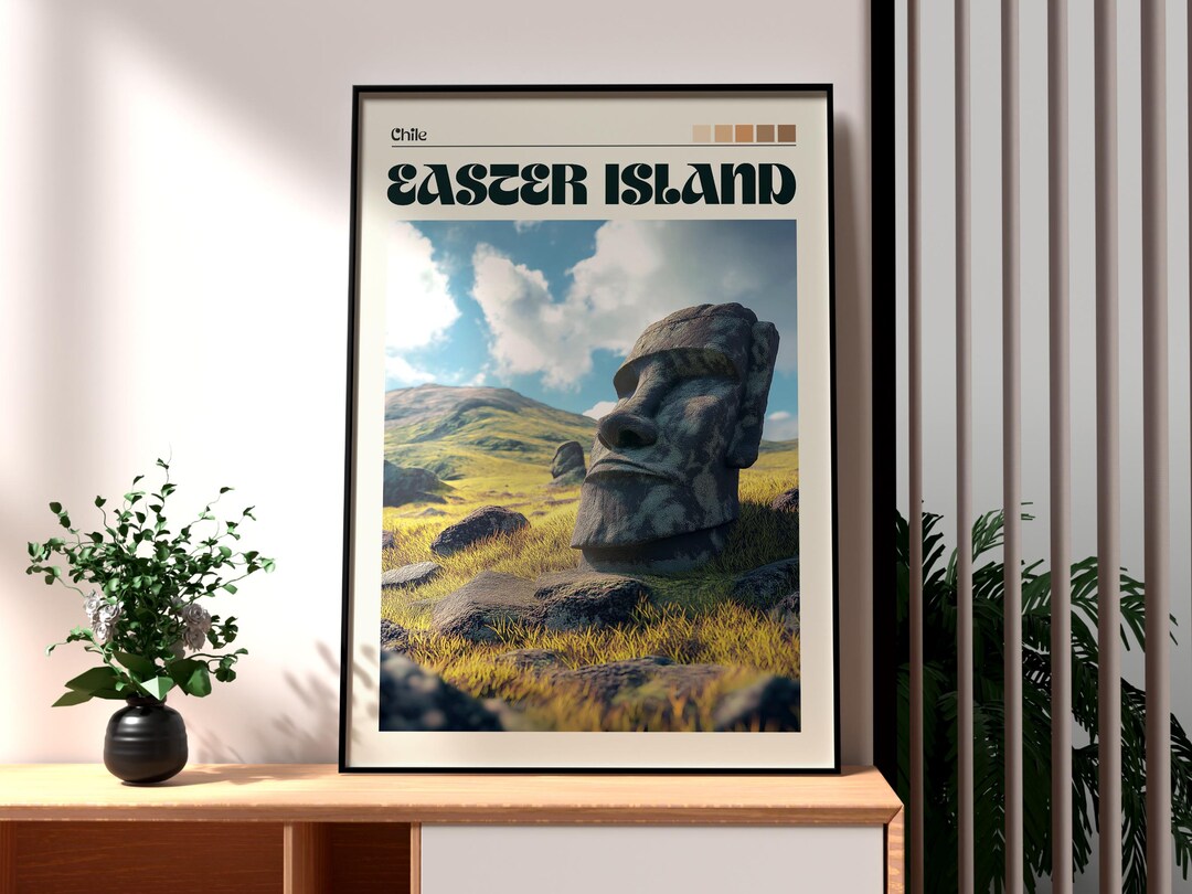 Easter Island Print - Easter Island Art - Chile Travel Poster - Travel ...
