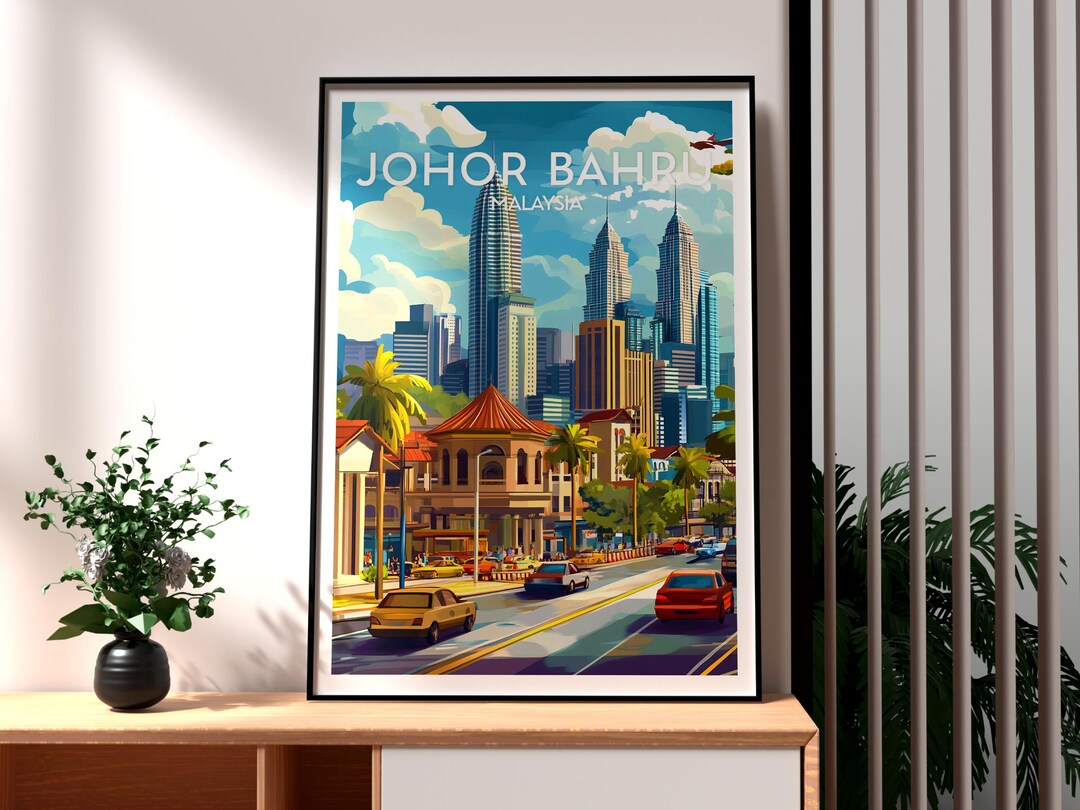 Johor Bahru Print - Malaysia Wall Art - Johor Poster - Johor Bahru Wall ...