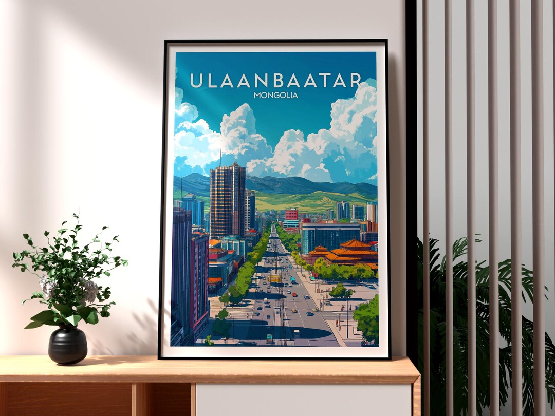 Ulaanbaatar Poster - Mongolia Print - Mongolia Wall Art - Ulaanbaatar ...