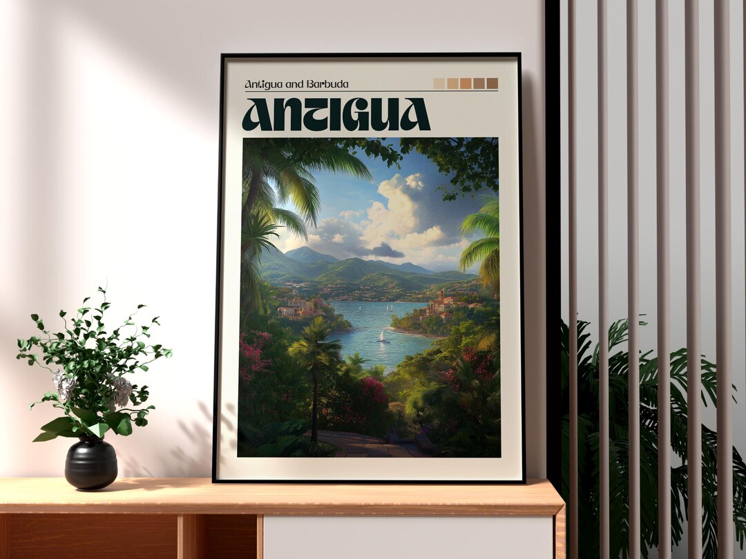 Antigua Art Print: Caribbean Travel Poster - Etsy