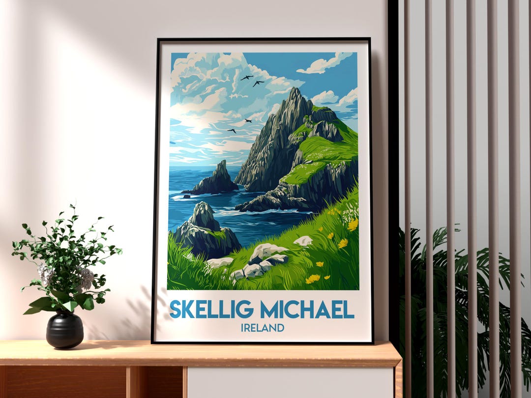 Skellig Michael Ireland Print: Travel Poster, County Kerry Art - Etsy