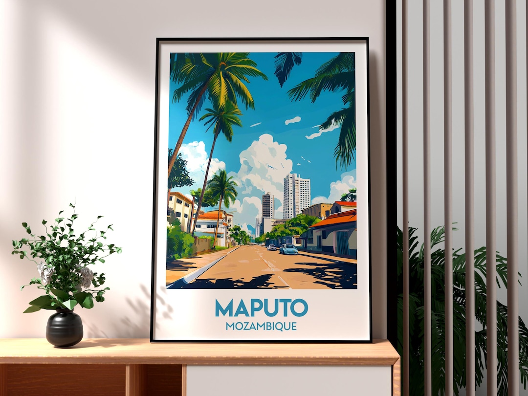 Maputo Mozambique Print: Modern Travel Poster Art - Etsy