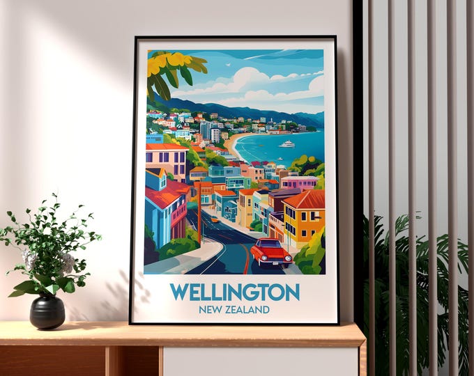 Wellington New Zealand - Vintage Travel Poster - Etsy Canada