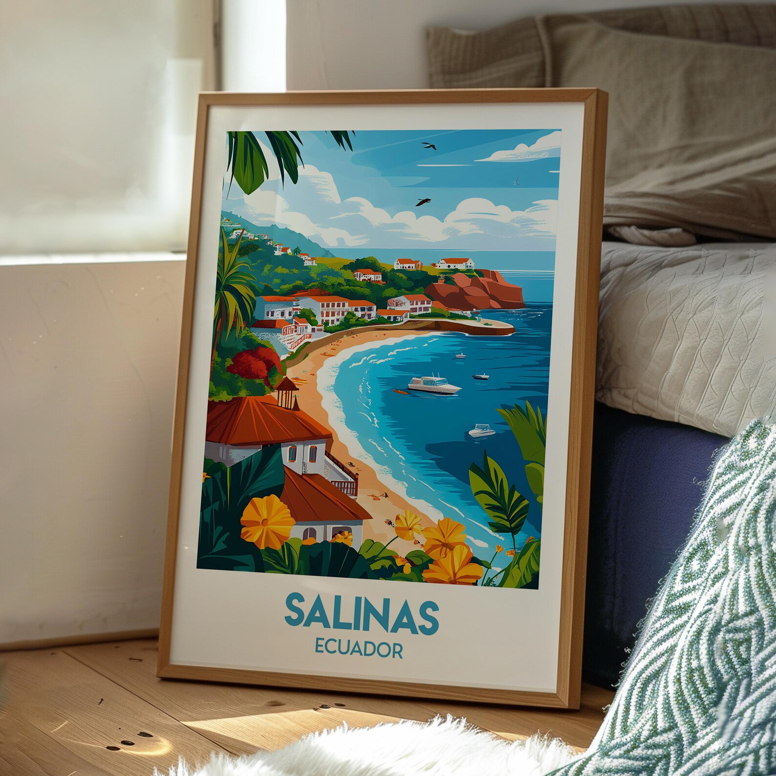 Salinas Poster Ecuador Art Ecuador Travel Print Salinas Wall Art ...
