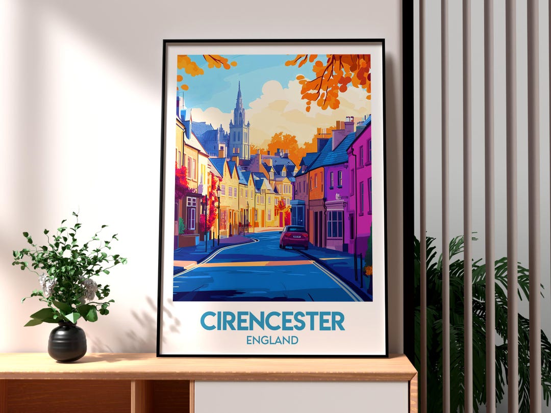 Cirencester Art Print: UK Travel Poster, Cotswolds Wall Art - Etsy