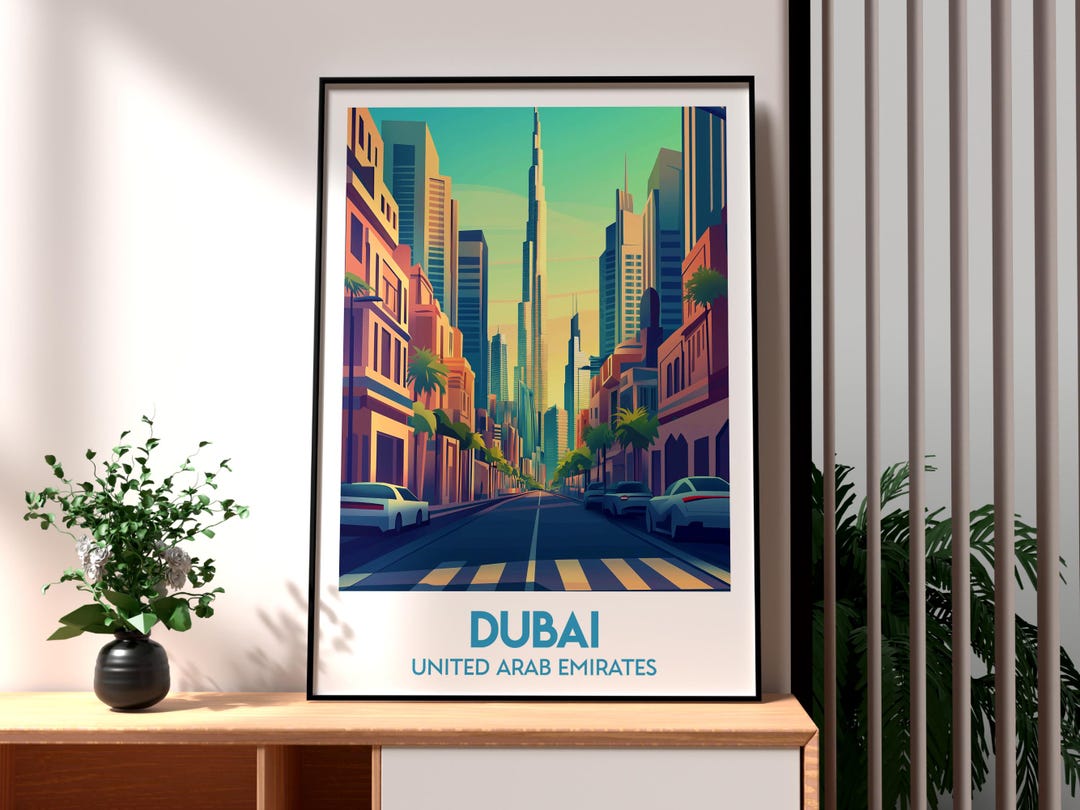 Dubai Skyscraper Print: Modern UAE Travel Poster - Etsy