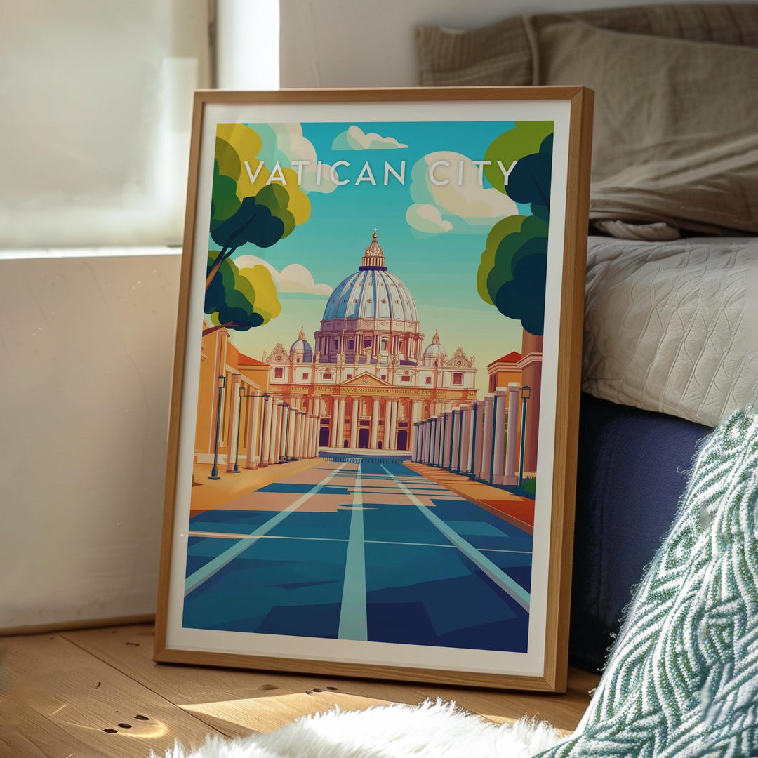 Vatican City Travel Poster: Italy Wall Art Print - Etsy