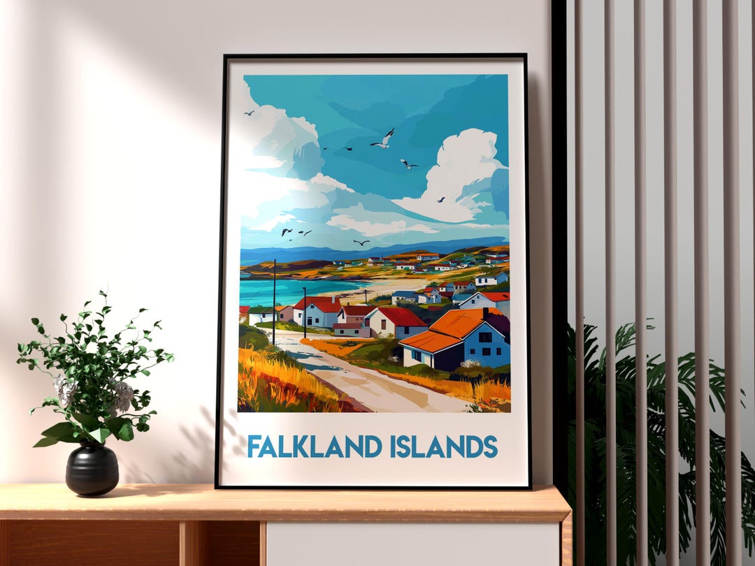 Falkland Islands Art Print: Modern Travel Poster - Etsy