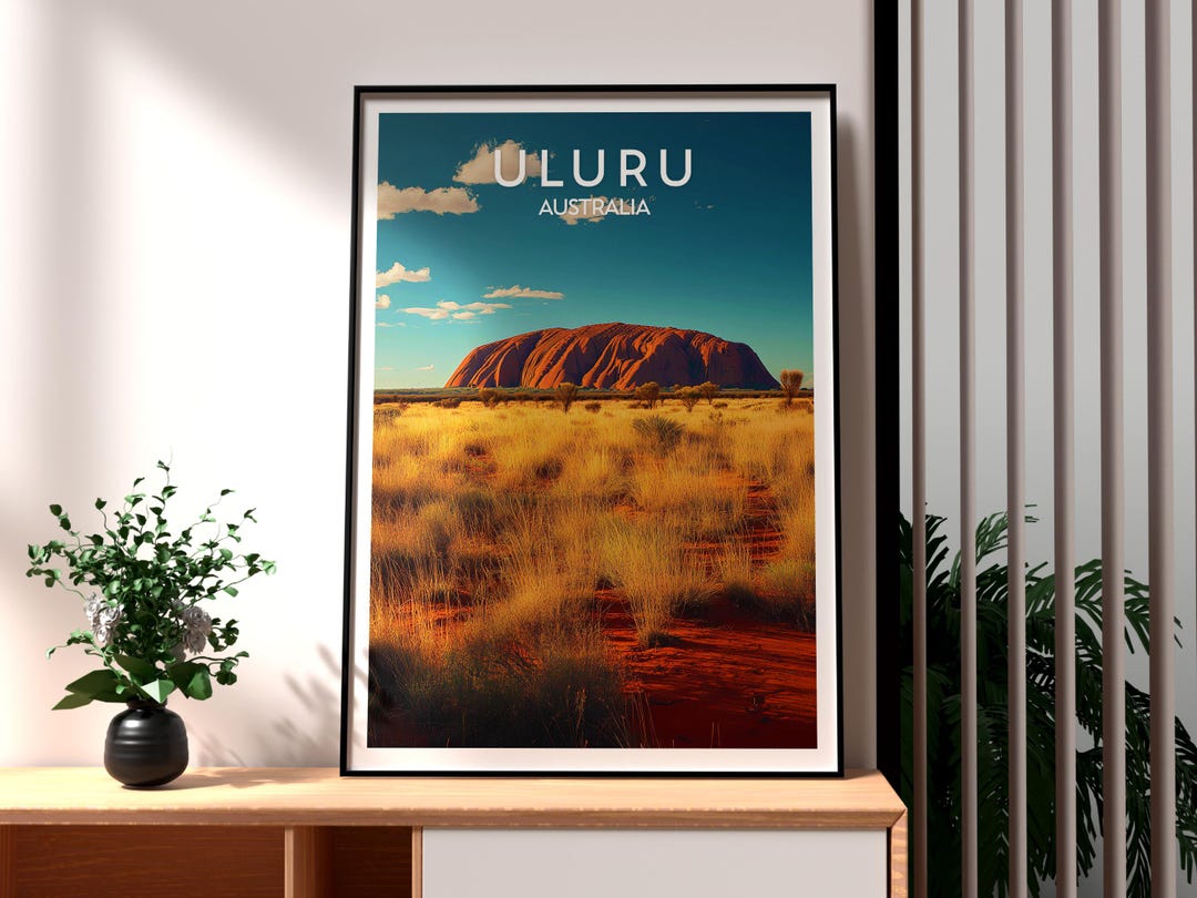 Uluru Print: Australia Travel Poster, Ayers Rock Wall Art - Etsy Australia
