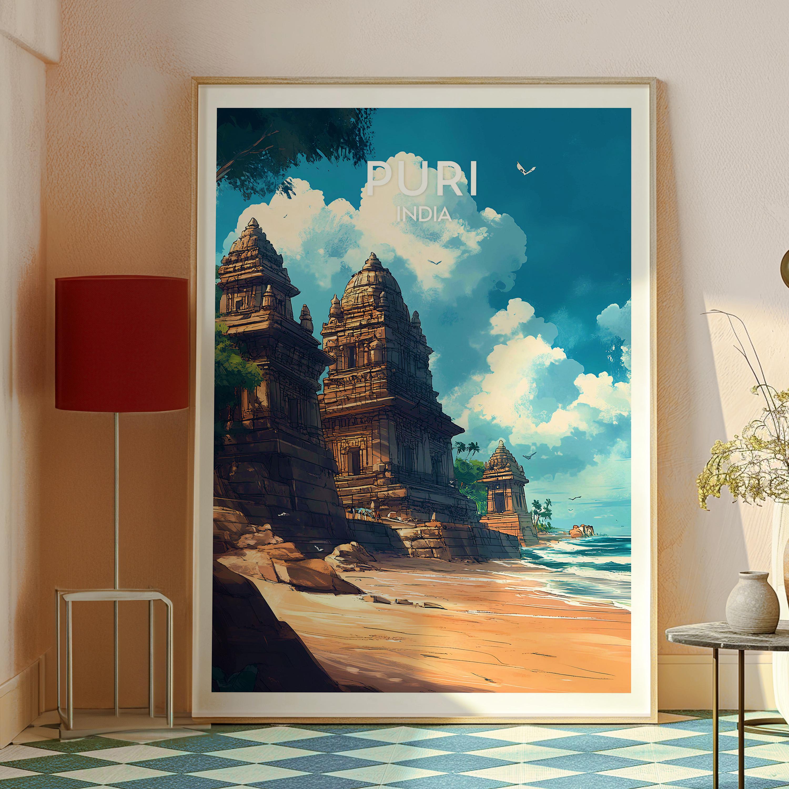 Puri India Travel Poster: Odisha Wall Art Print - Etsy